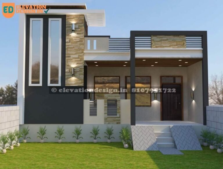 simple house front elevation designs for single floor - elevationdesign.in